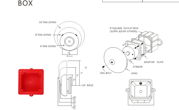 Back box fire alarm bell บ๊อกฐานกระดิ่ง 6นิ้ว กันน้ำ