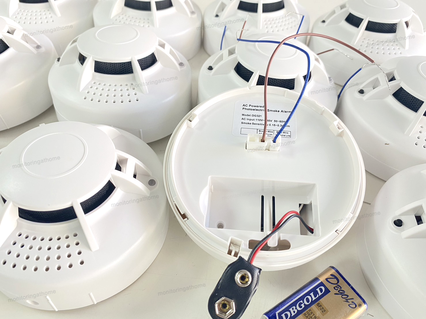 Fire alarm ตัวจับควัน 220 V AC powered smoke alarm detector